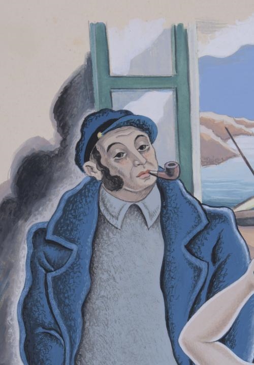 Rafael Caseres | SAILOR AND WOMAN COMBING HER HAIR (1932) | MutualArt