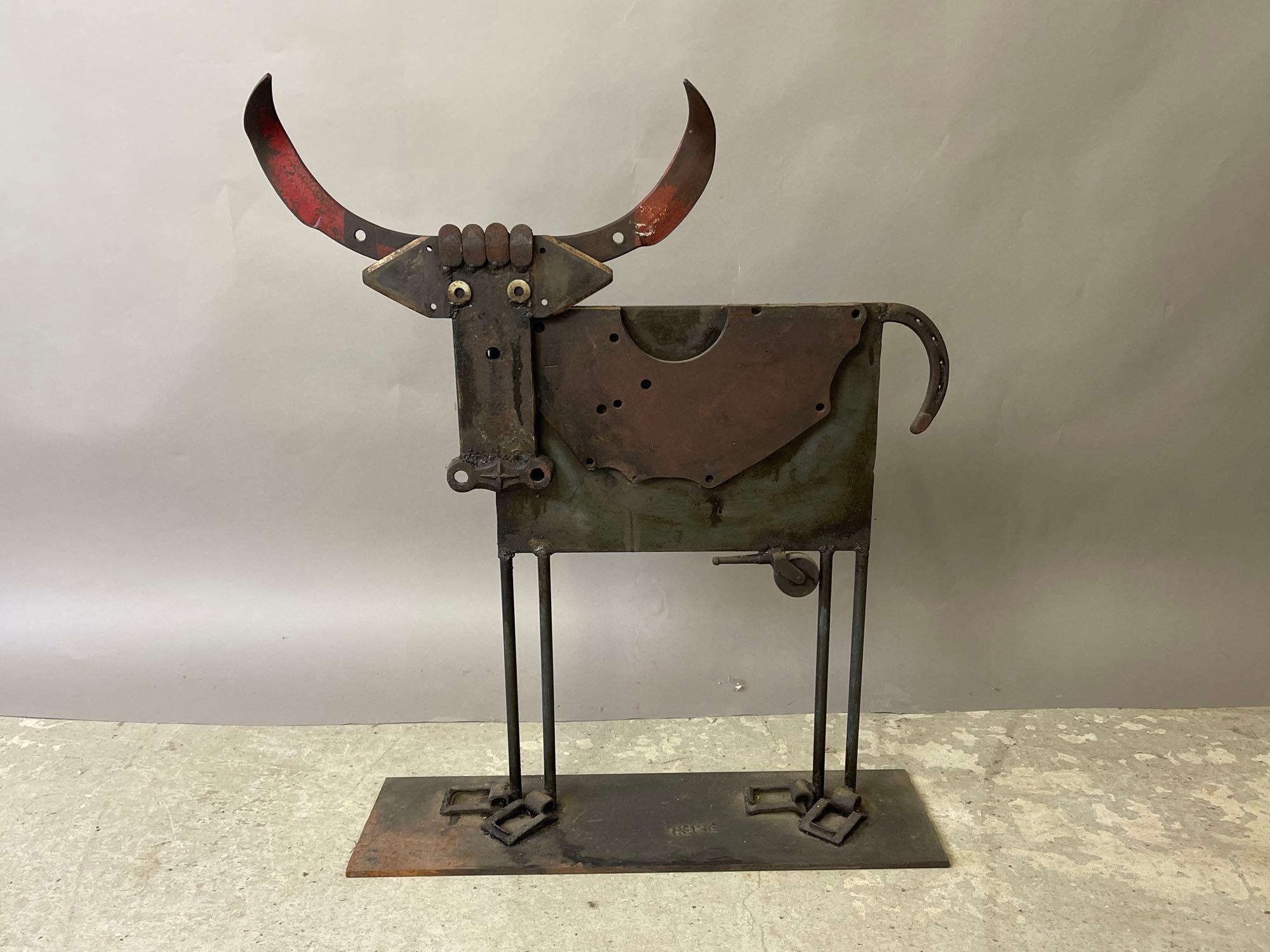 Bill Heise | William Heise Forged Iron Bull Sculpture | MutualArt