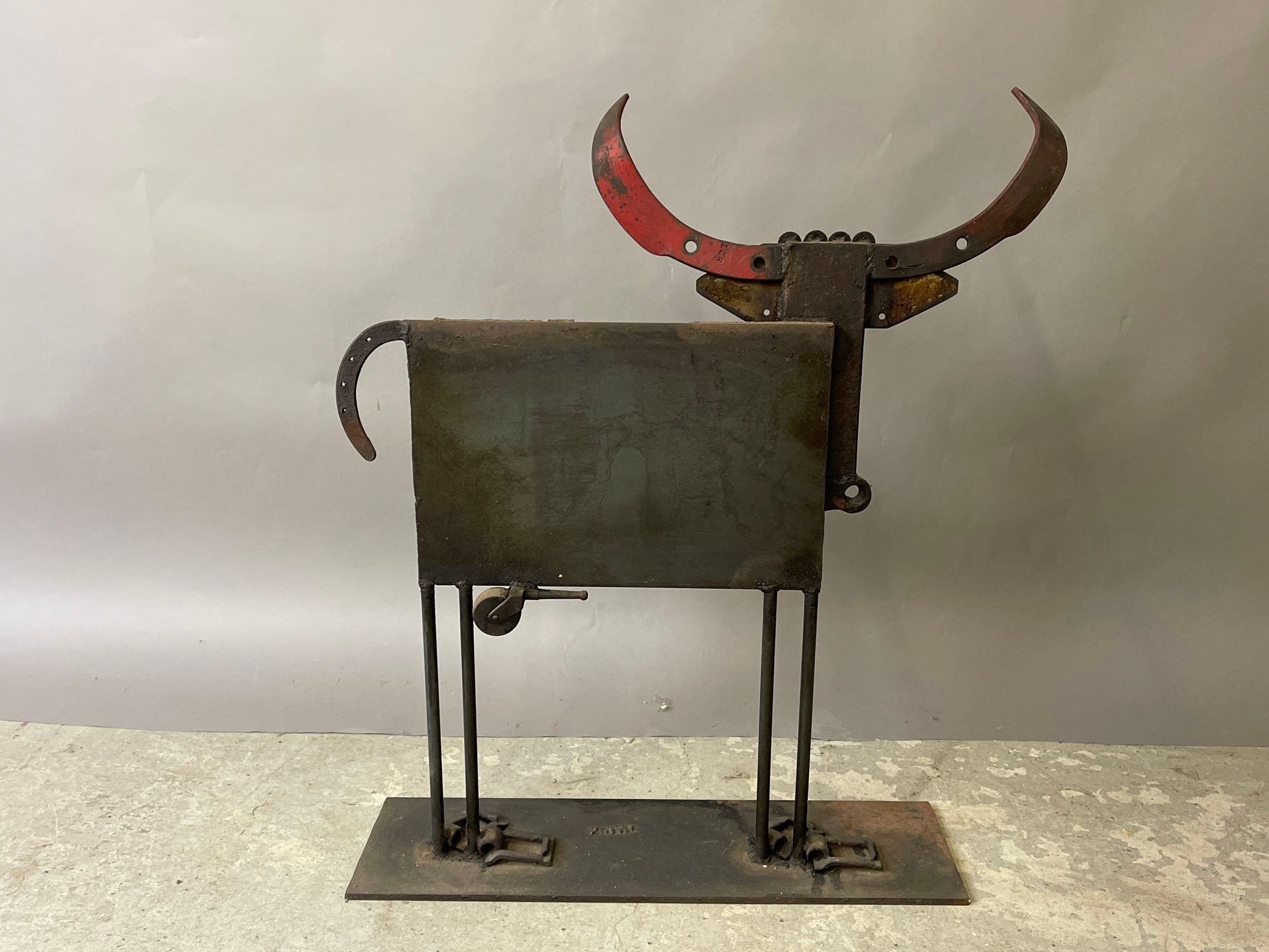 Bill Heise | William Heise Forged Iron Bull Sculpture | MutualArt