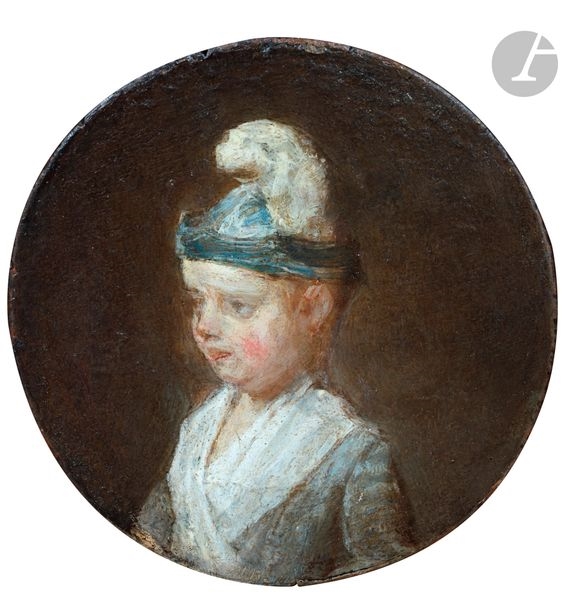Jean Siméon Chardin | Portrait of a child in medallion | MutualArt