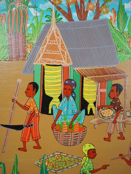 Joseph Augustin | Village Scene in Haiti | MutualArt