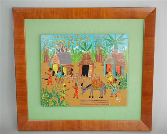 Joseph Augustin | Village Scene in Haiti | MutualArt
