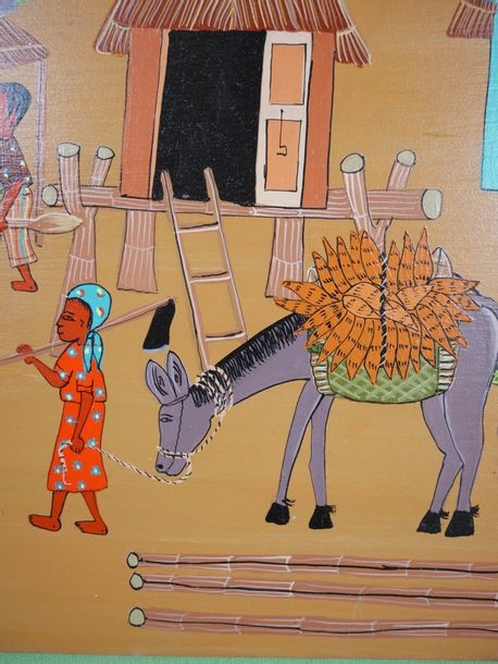 Joseph Augustin | Village Scene in Haiti | MutualArt