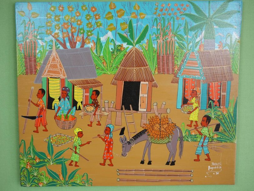 Joseph Augustin | Village Scene in Haiti | MutualArt