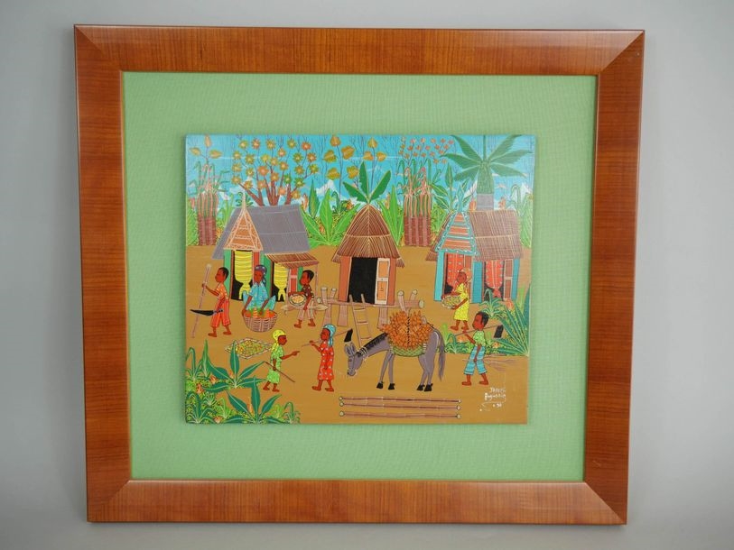 Joseph Augustin | Village Scene in Haiti | MutualArt