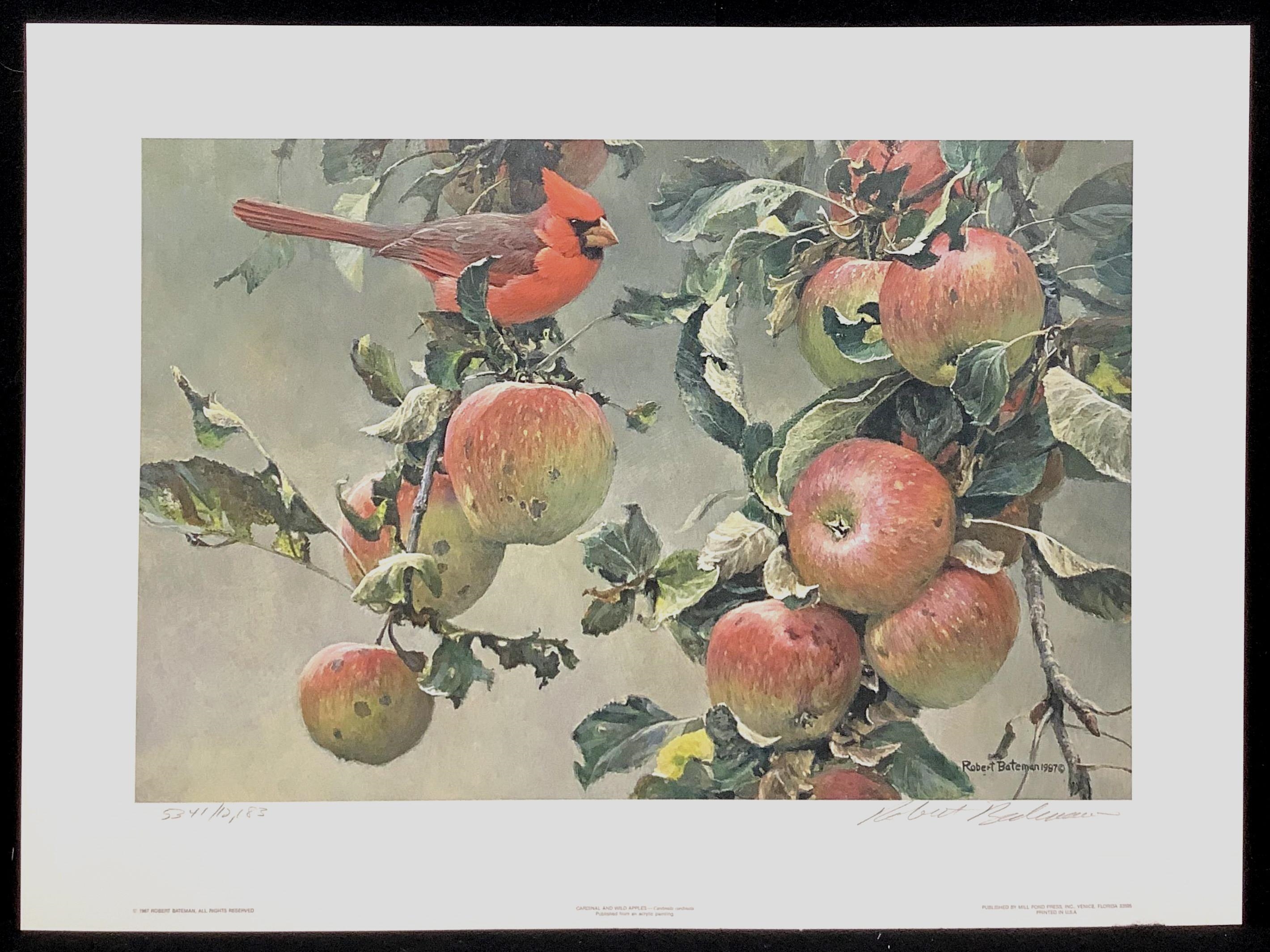 Robert McLellan Bateman | Cardinal & Wild Apples | MutualArt