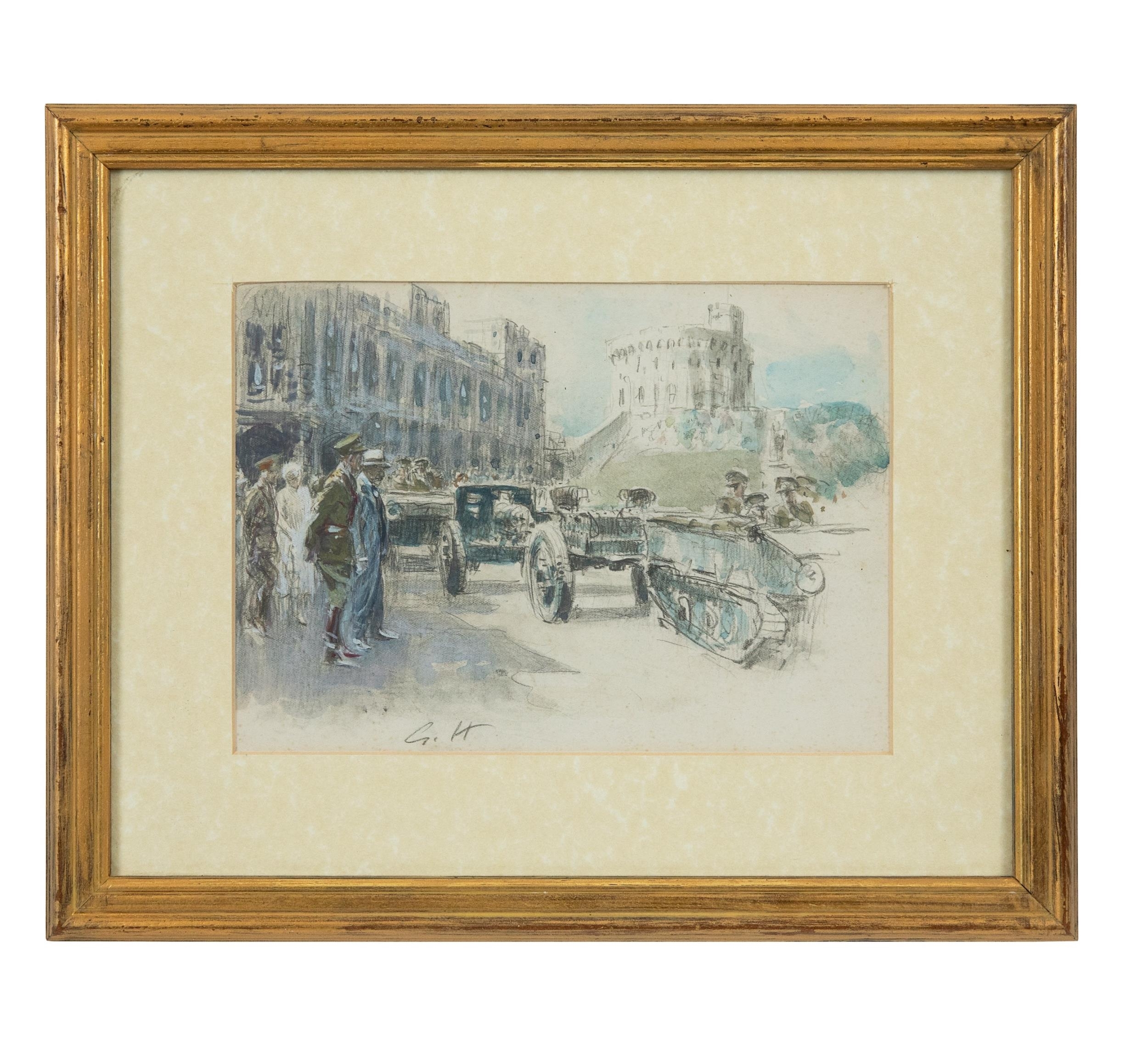 Gilbert Joseph Holiday | King and Queen Mary inspecting motorised ...