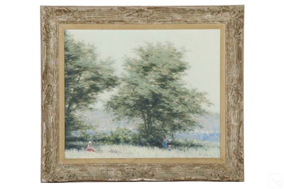 André Gisson | Andre Gisson 1921-2003 Figural Landscape Painting ...