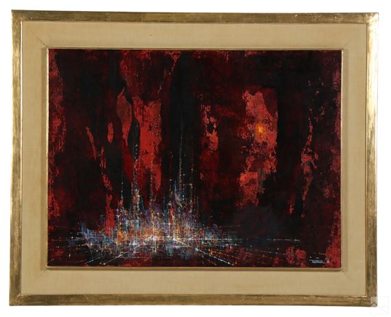 Leonardo Nierman | Leonardo Nierman b.1932 Mexican Landscape Painting ...