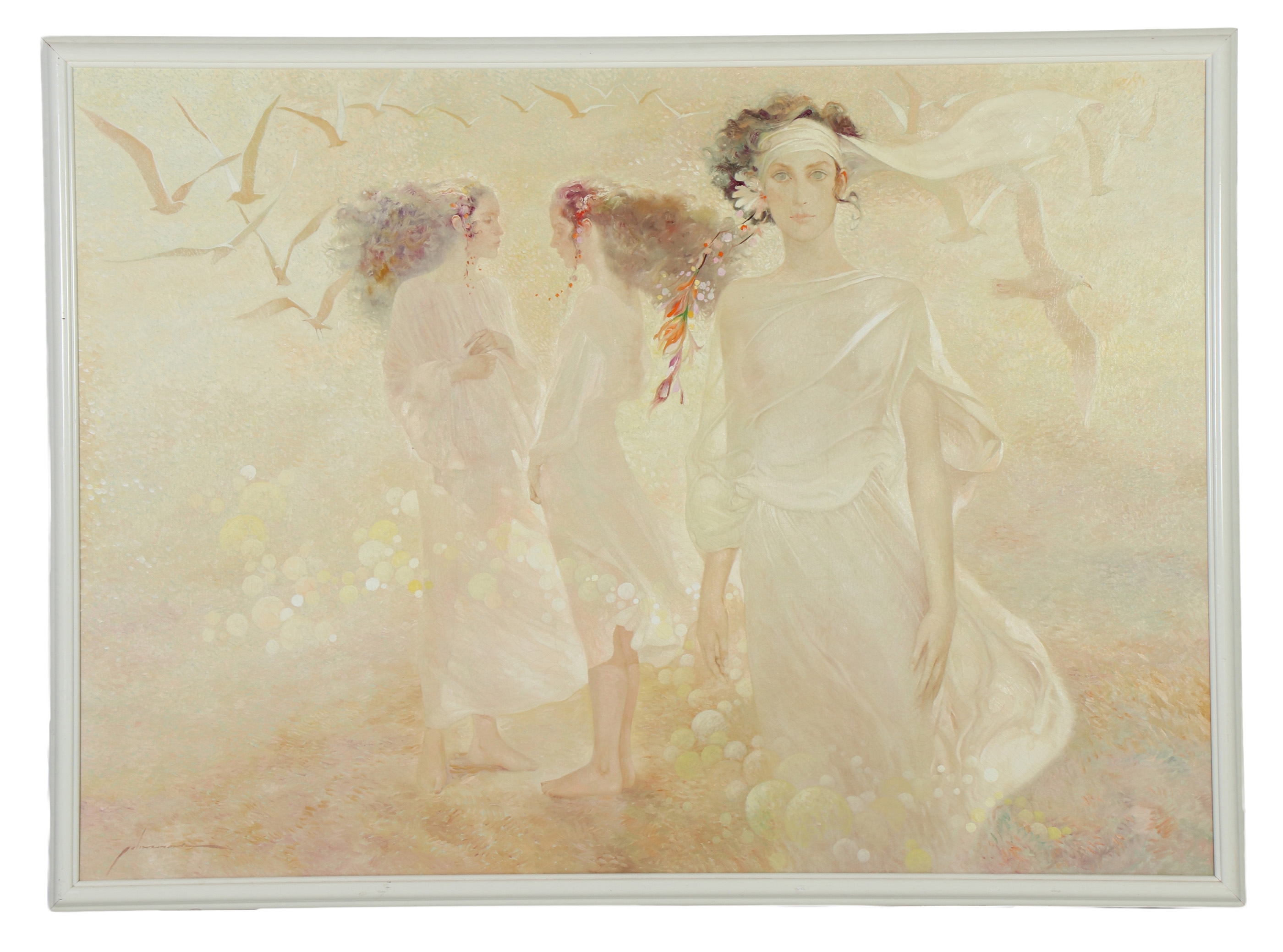 Félix Mas | Felix Mas b.1935 Ethereal Female Portrait Painting (1935 ...