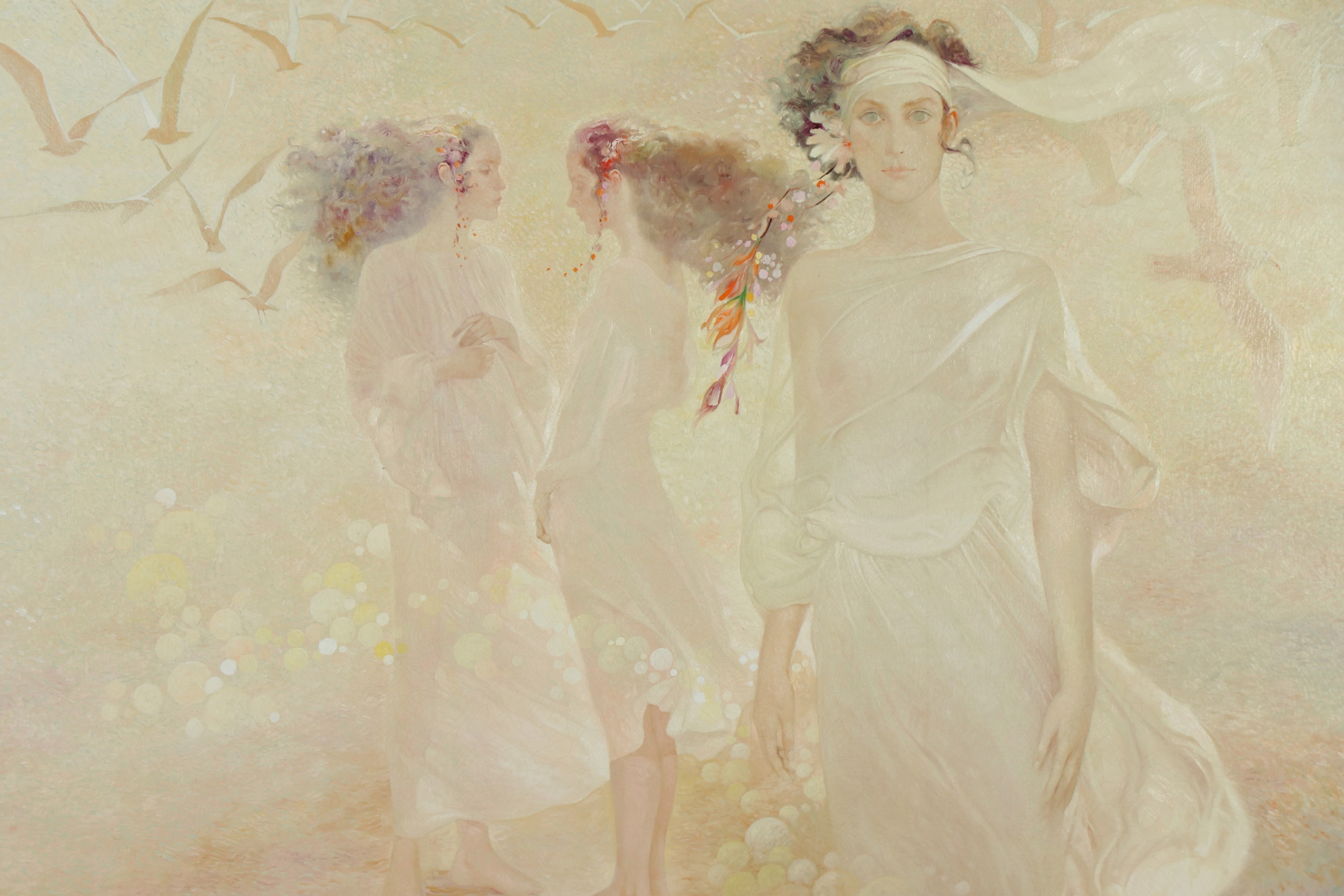 Félix Mas | Felix Mas b.1935 Ethereal Female Portrait Painting (1935 ...