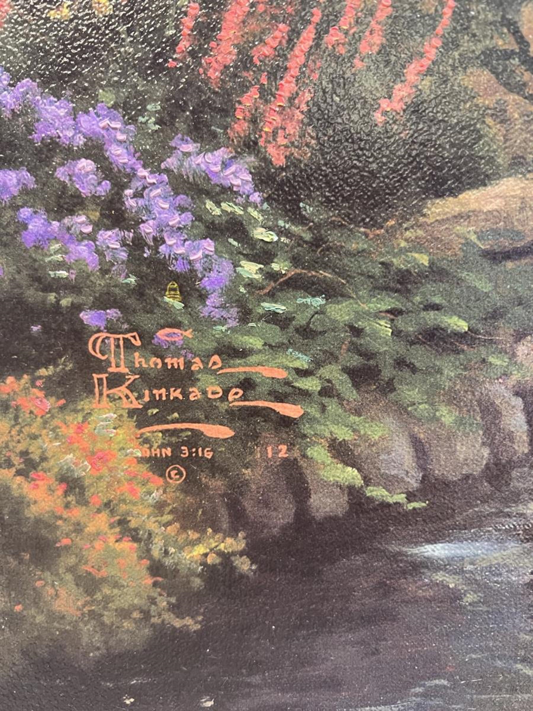Thomas Kinkade | Large Signed Thomas Kinkade Lithograph On Canvas ...
