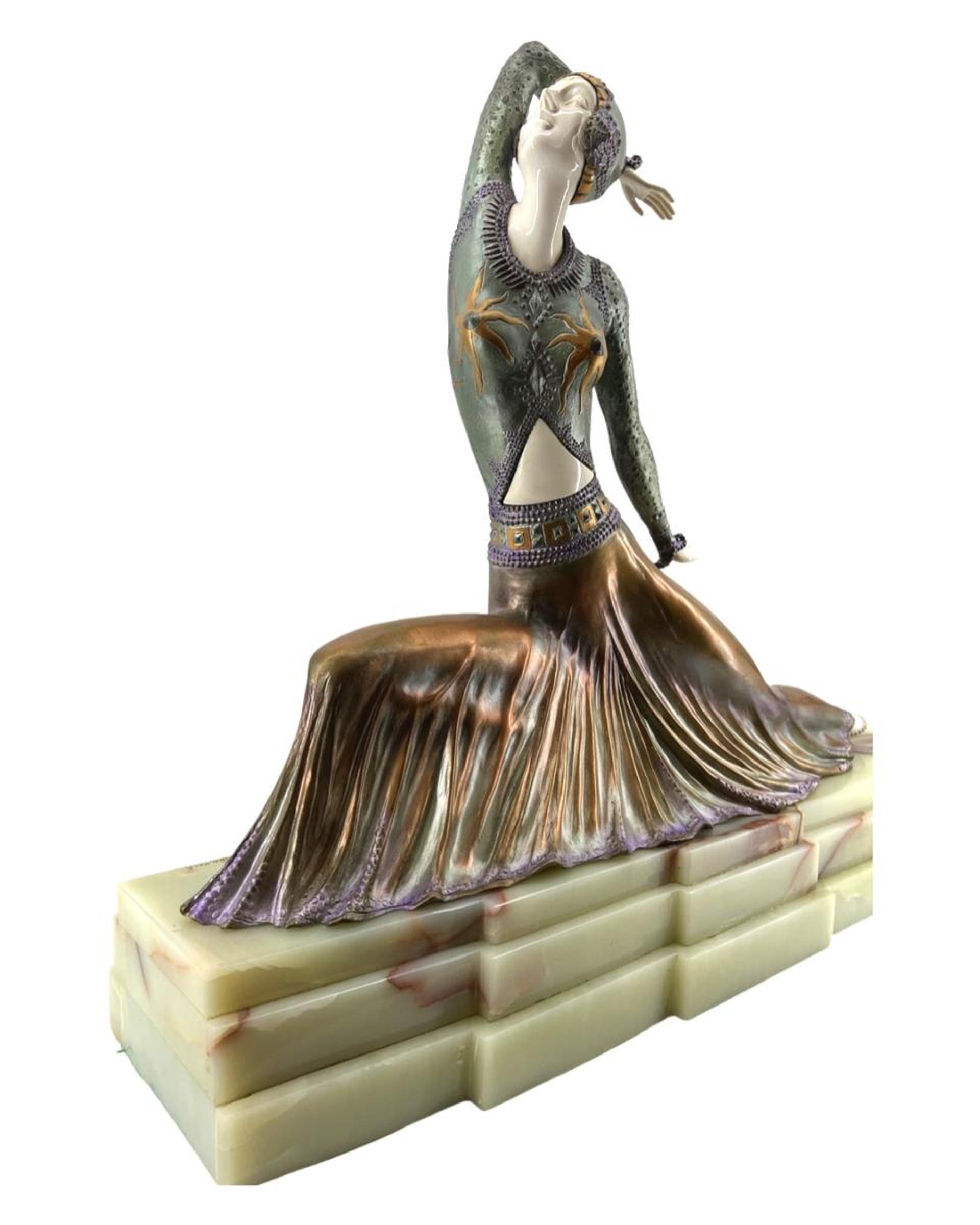 Demétre H. Chiparus | Signed Demetre Chiparus Chryselephantine Clara Ballerina Sculpture | MutualArt