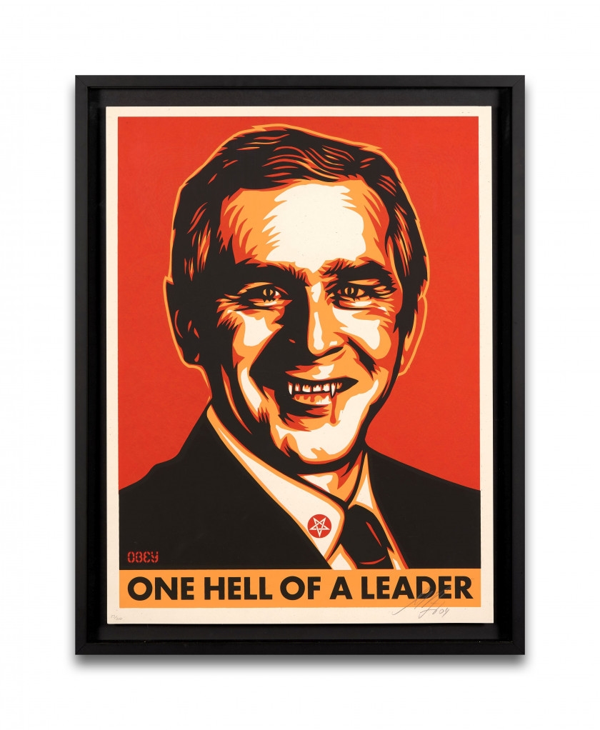 Shepard Fairey | Obey Bush One Hell of a Leader (2004) | MutualArt