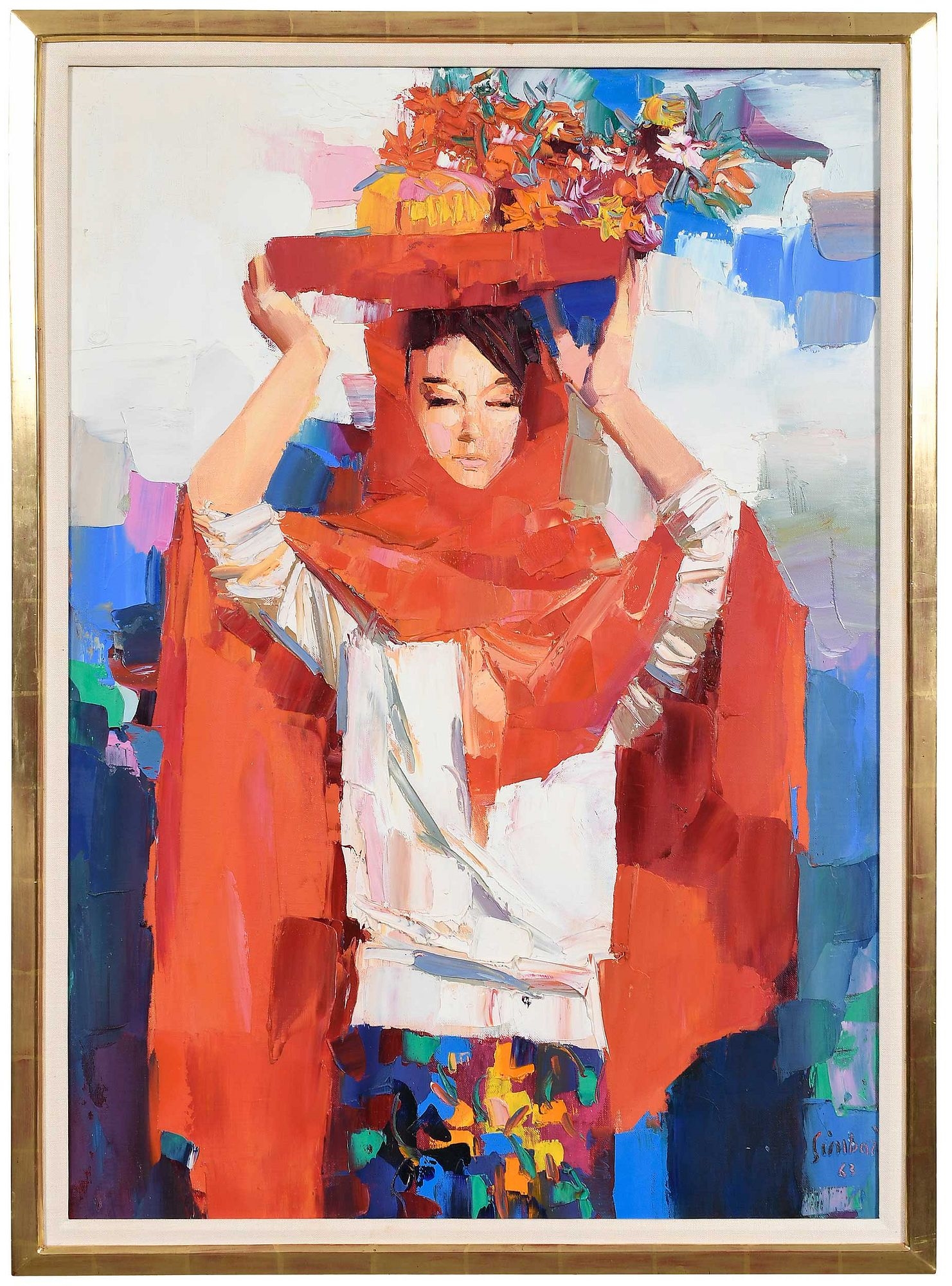 Nicola Simbari | Red Shawl (1963) | MutualArt