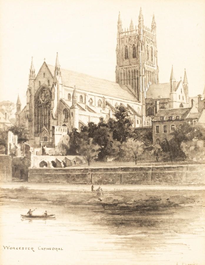 Harry Davis | Worcester Cathedral from the River Severn | MutualArt
