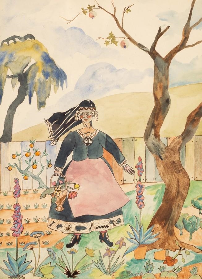 Edward Burra | Edward Burra (1905-1976)/Picking Flowers/signed/ink and ...