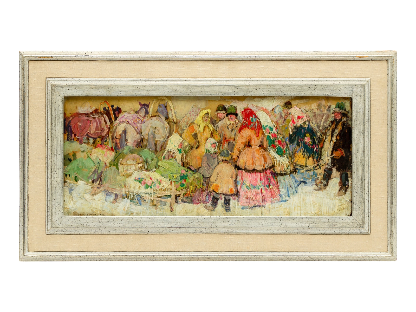 Leon Gaspard | Russian Village Market (1917) | MutualArt