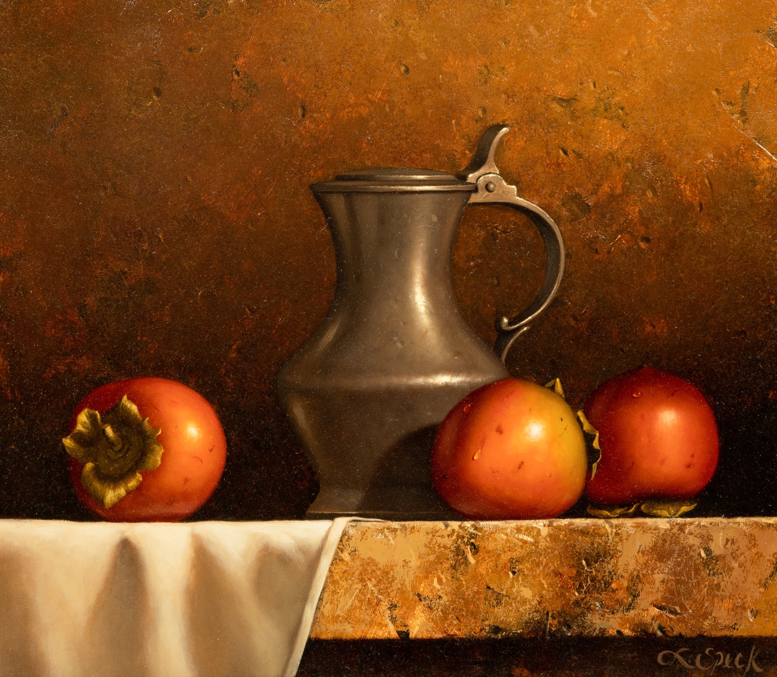 Loran Speck | Pewter with Persimmons | MutualArt