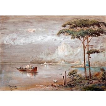 H. Salari | Marina con figures | MutualArt