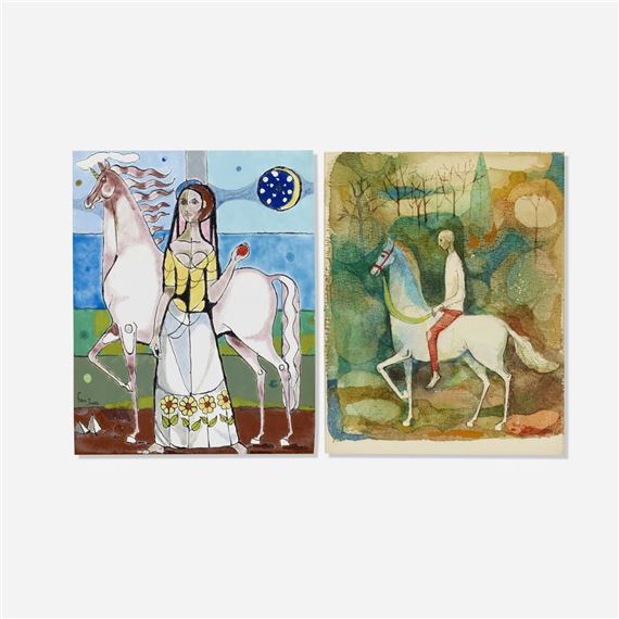 Frederick D. Jones | Untitled (Woman and Horse); White Horse (two works ...
