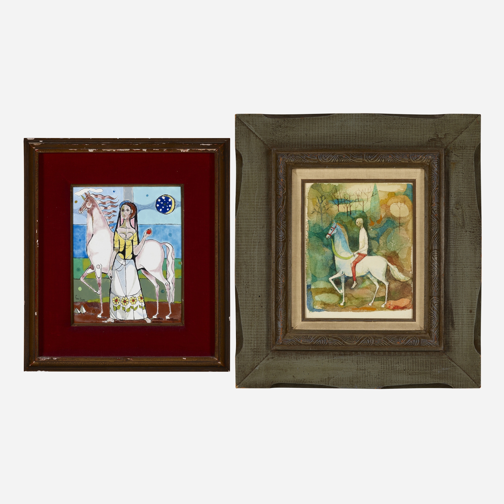Frederick D. Jones | Untitled (Woman and Horse); White Horse (two works ...