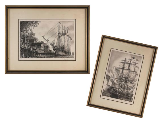 Alan Jay Gaines | Whaler Charles W Morgan and Schooner . | MutualArt