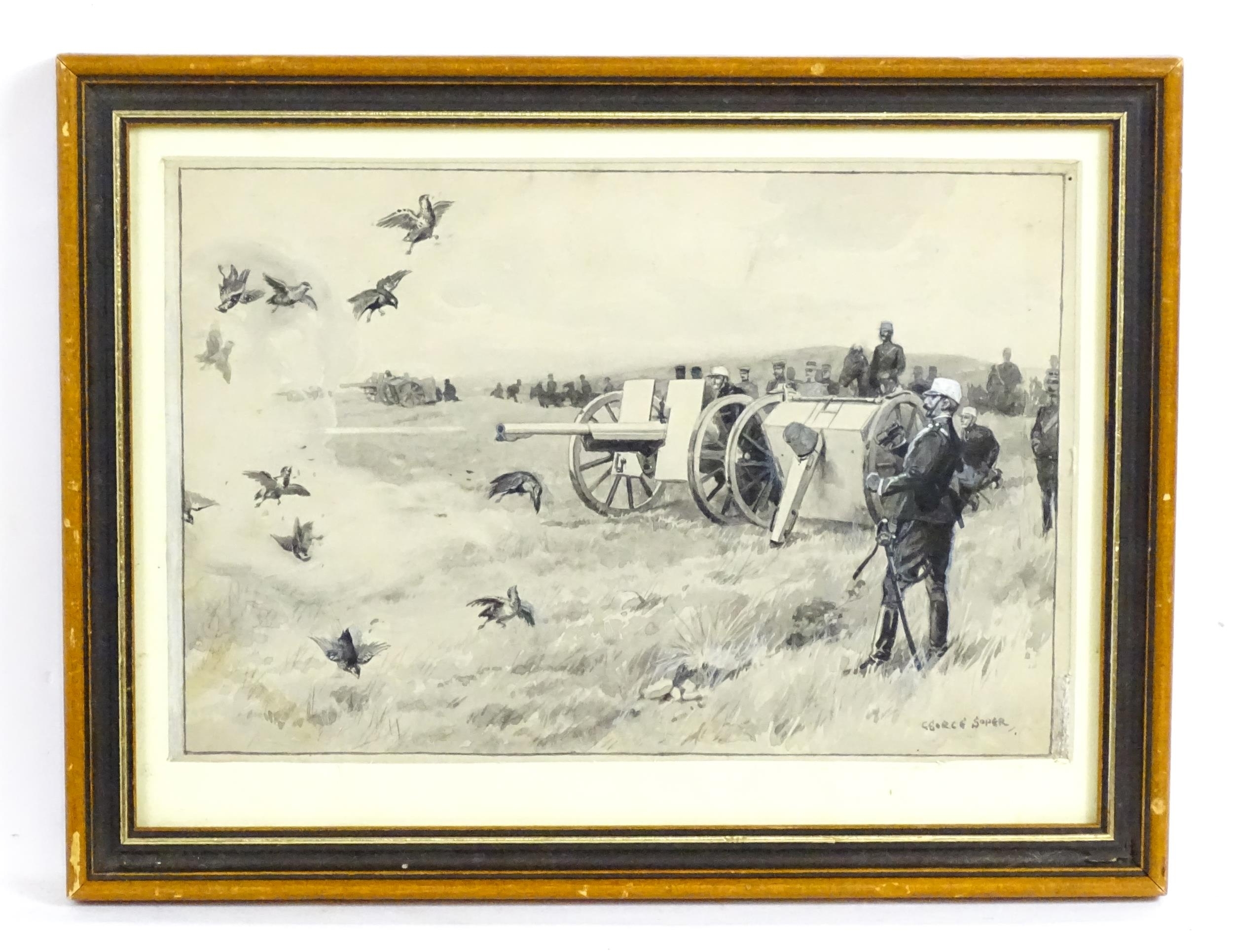 George Soper | depicting a covey of eleven partridge birds in the air ...