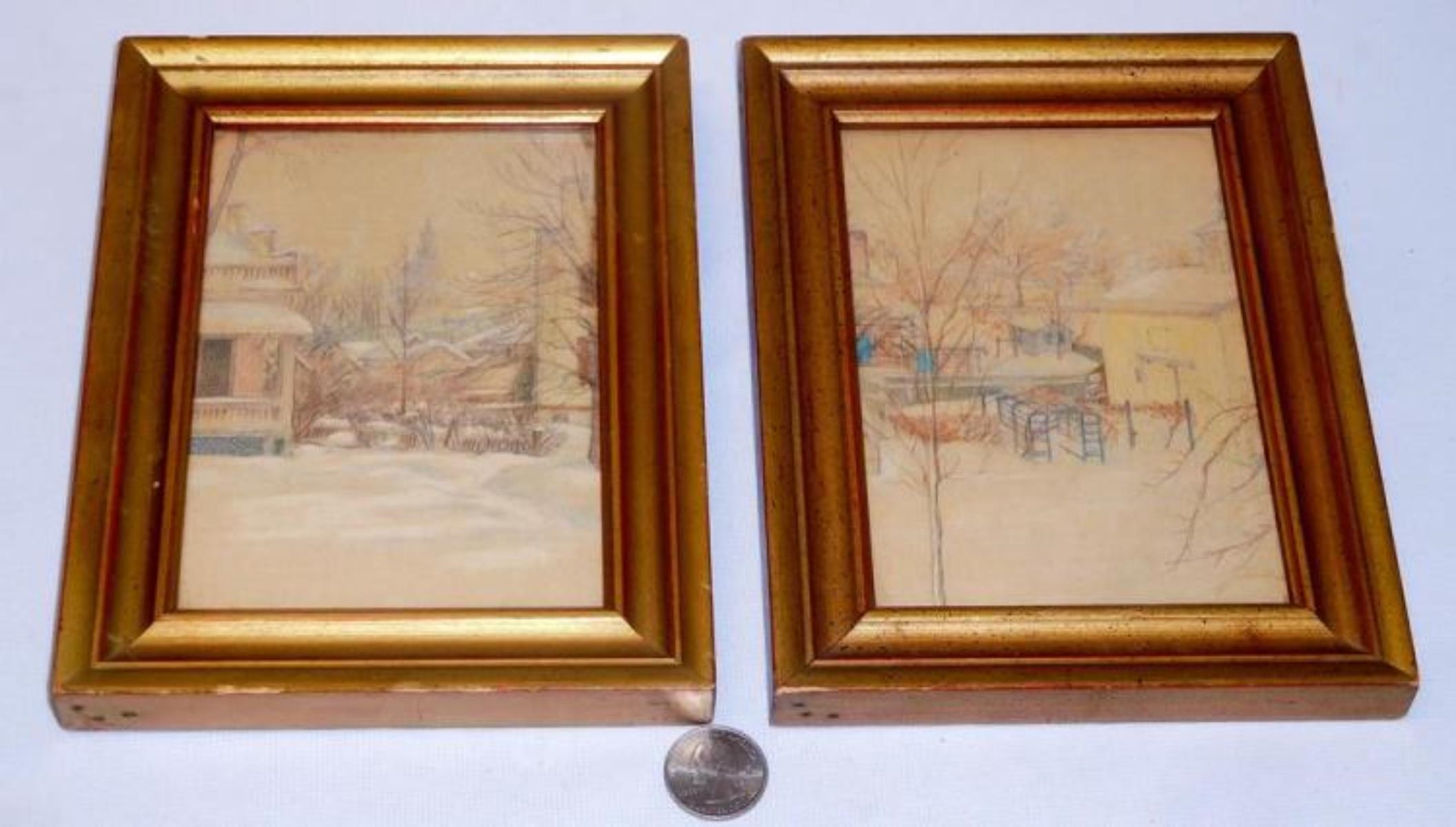 Edward G. Hayes | Antique 1910 Lot of 2 Color Pencil Etchings From 50 ...