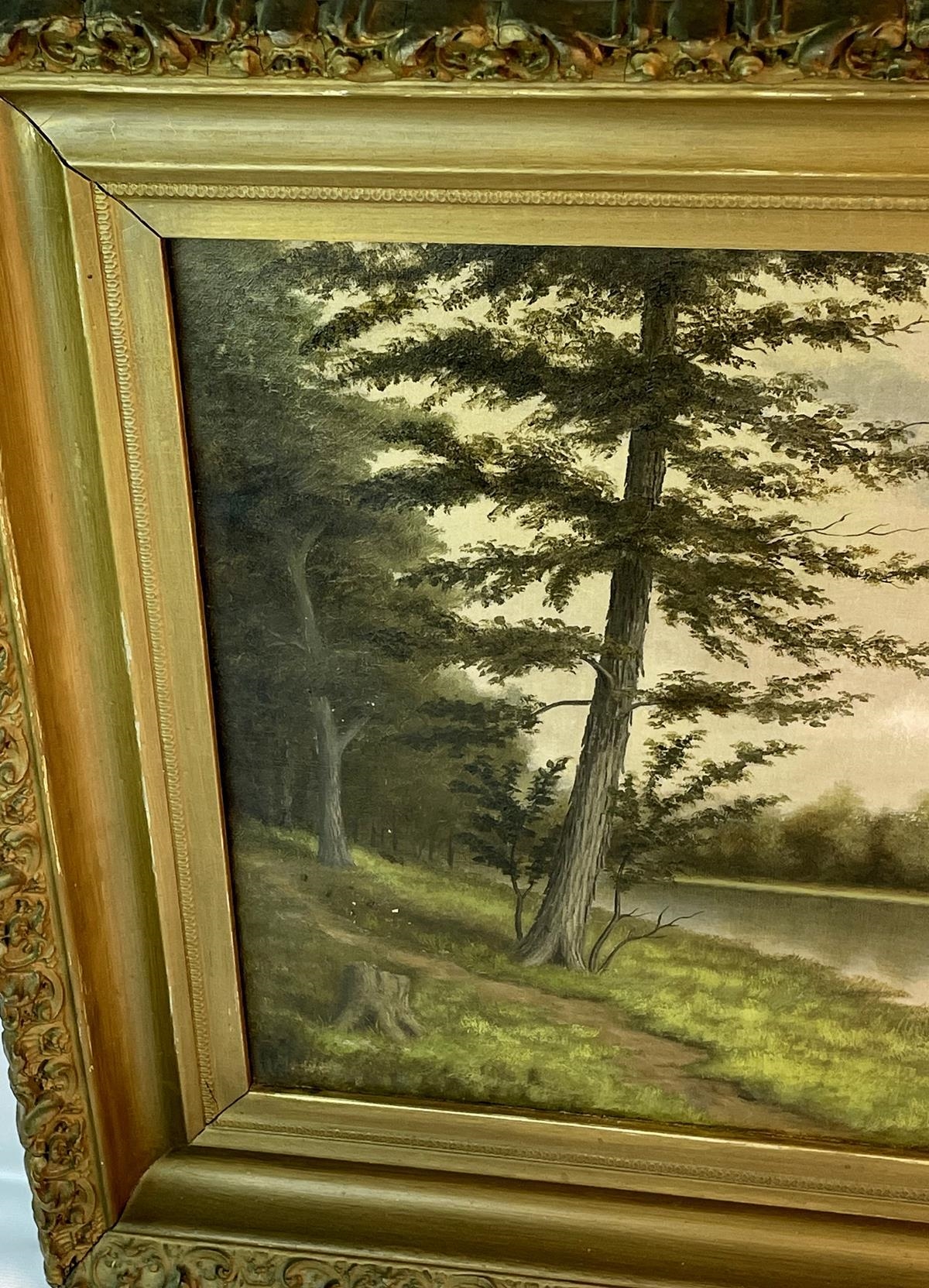 Pouncy John | Dated 1905 Landscape Oil on Canvas Painting FRAMED ...