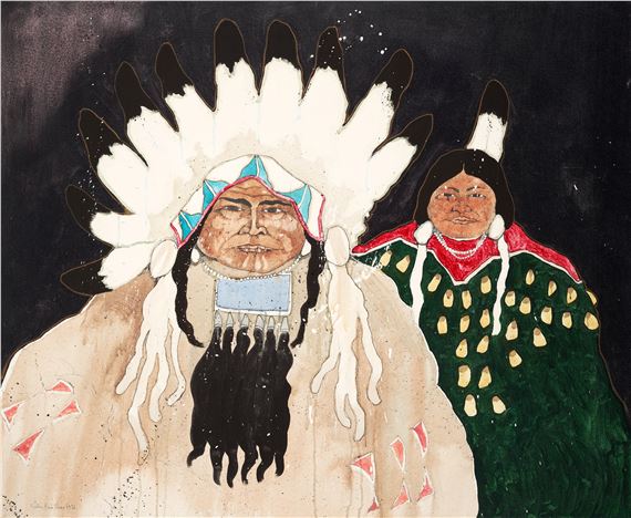 Kevin Red Star | A Kevin Red Star painting, Crow Indian Couple #5, 1976 ...