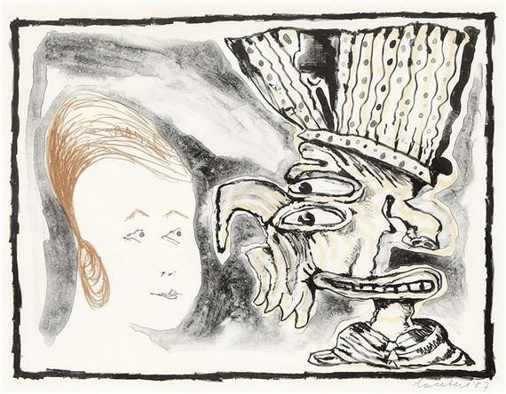 Lucebert | Een litho uit de serie Monsters en meisjes (1987) | MutualArt