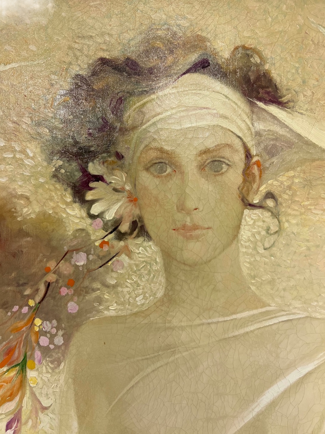 Félix Mas | Felix Mas b.1935 Ethereal Female Portrait Painting (1935 ...