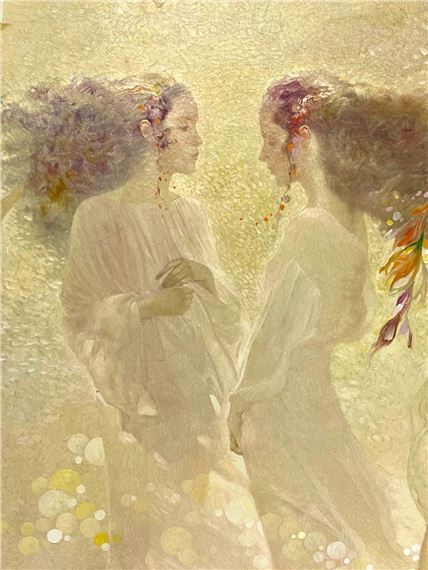 Félix Mas | Felix Mas b.1935 Ethereal Female Portrait Painting (1935 ...