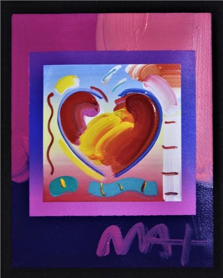 Peter Max | Peter Max Mixed Media Acrylic on paper Heart on Blends 2006 ...