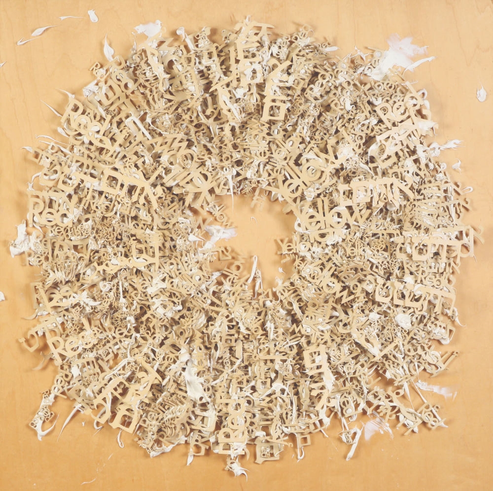 Yael Kanarek | Floating letters (White in White) (2009) | MutualArt