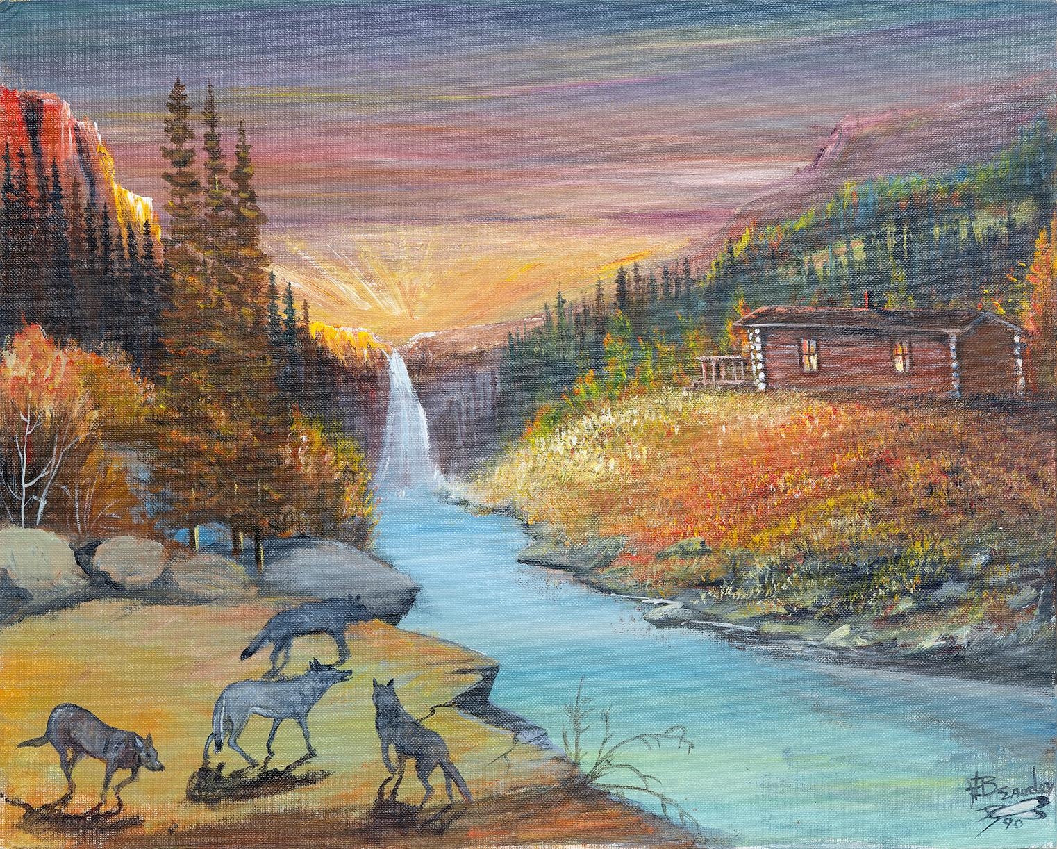 Henry Beaudry | Untitled - Wolves Beside the River | MutualArt