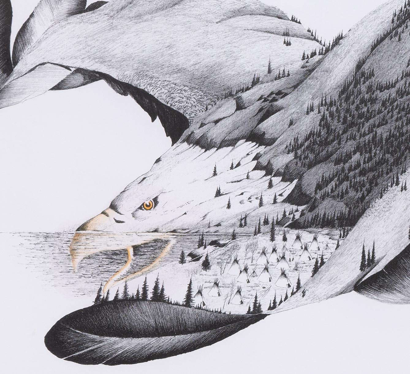 Gary Natomagan | Untitled - Eagle in the Landscape | MutualArt