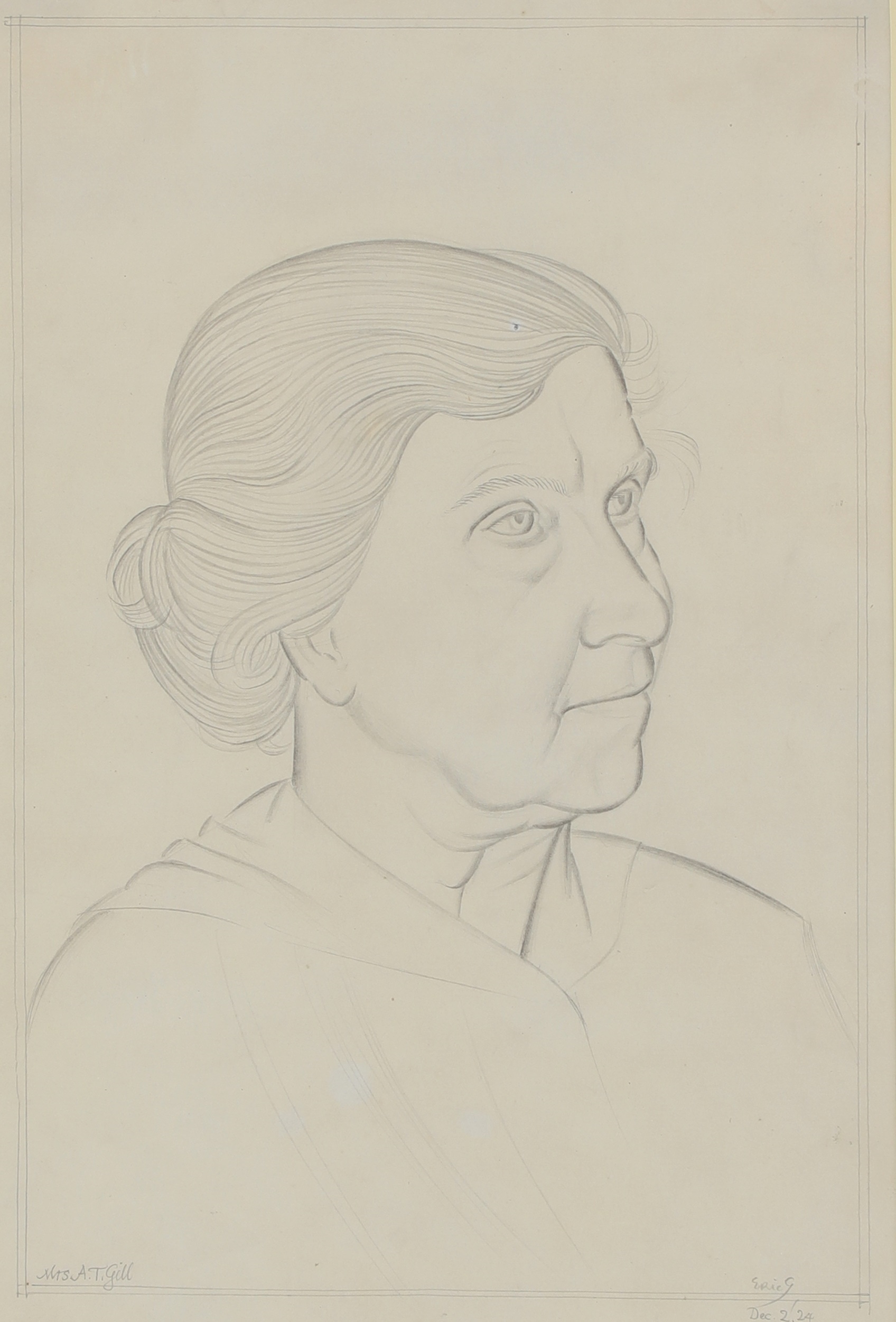 Eric Gill | Portrait of Mrs A T Gill - the artists mother | MutualArt