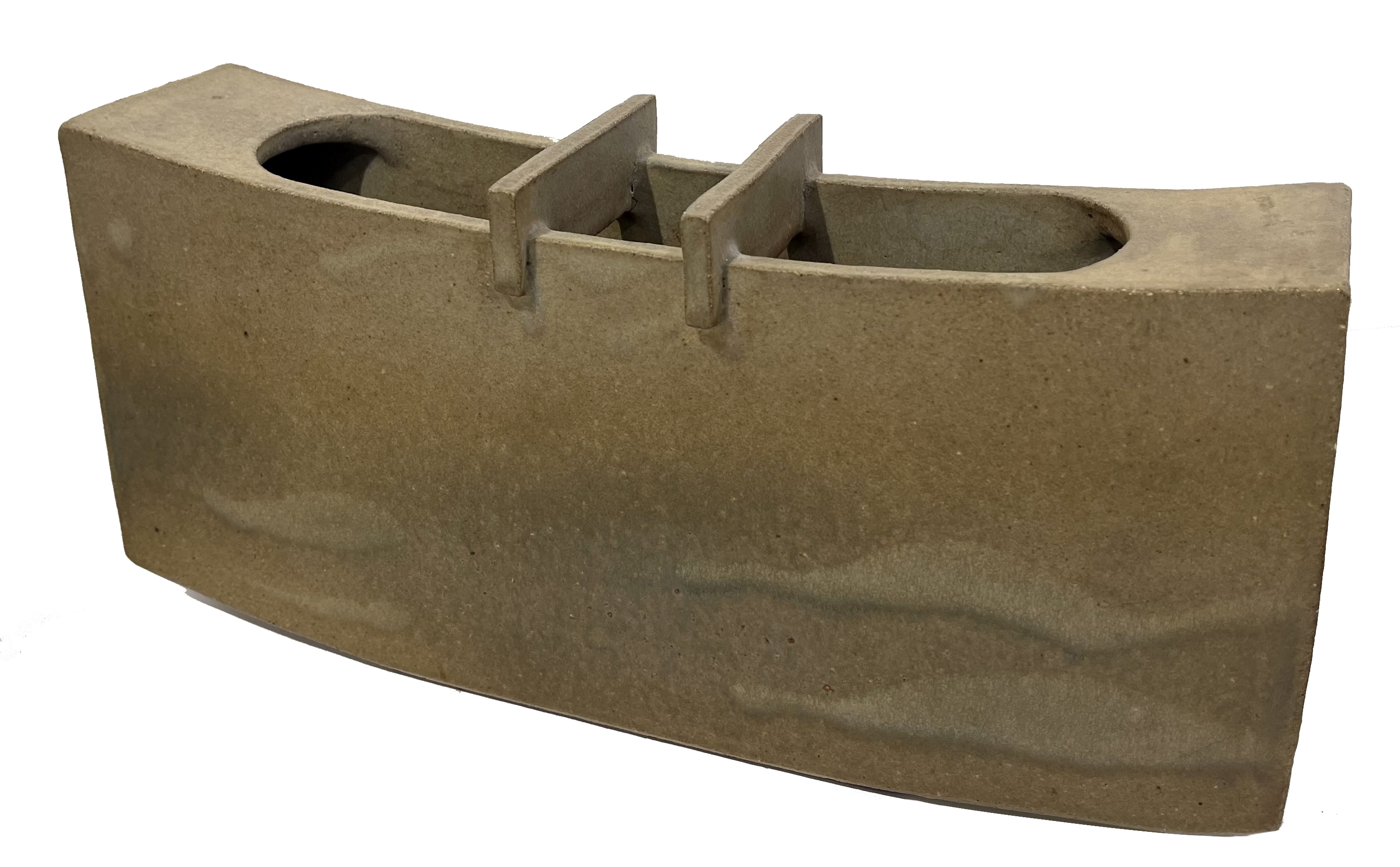 Keith Blight | Rectangular trough form, stoneware shape vase | MutualArt