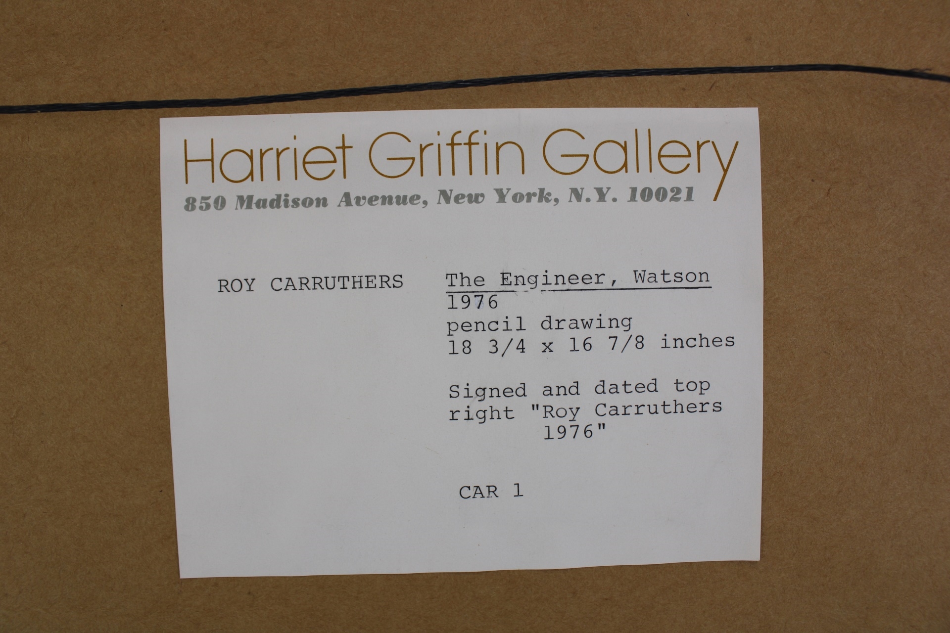 Roy Carruthers | The Engineer, Watson (1938) | MutualArt