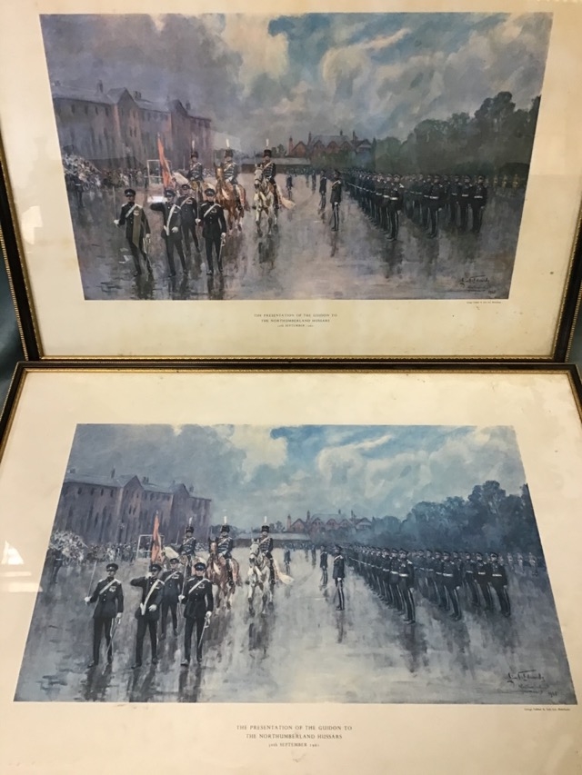 Lionel Edwards | two 1961 coloured military prints depicting a ...