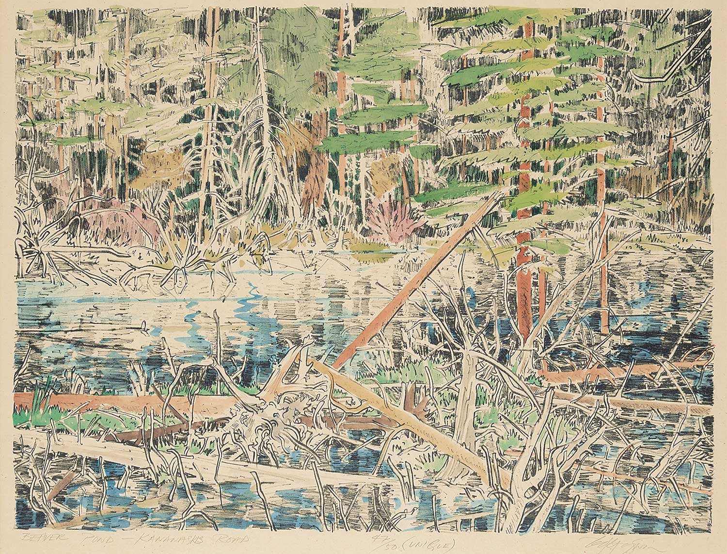 Ted Godwin | Beaver Pond - Kananaskis Road #47/50 [Unique] | MutualArt