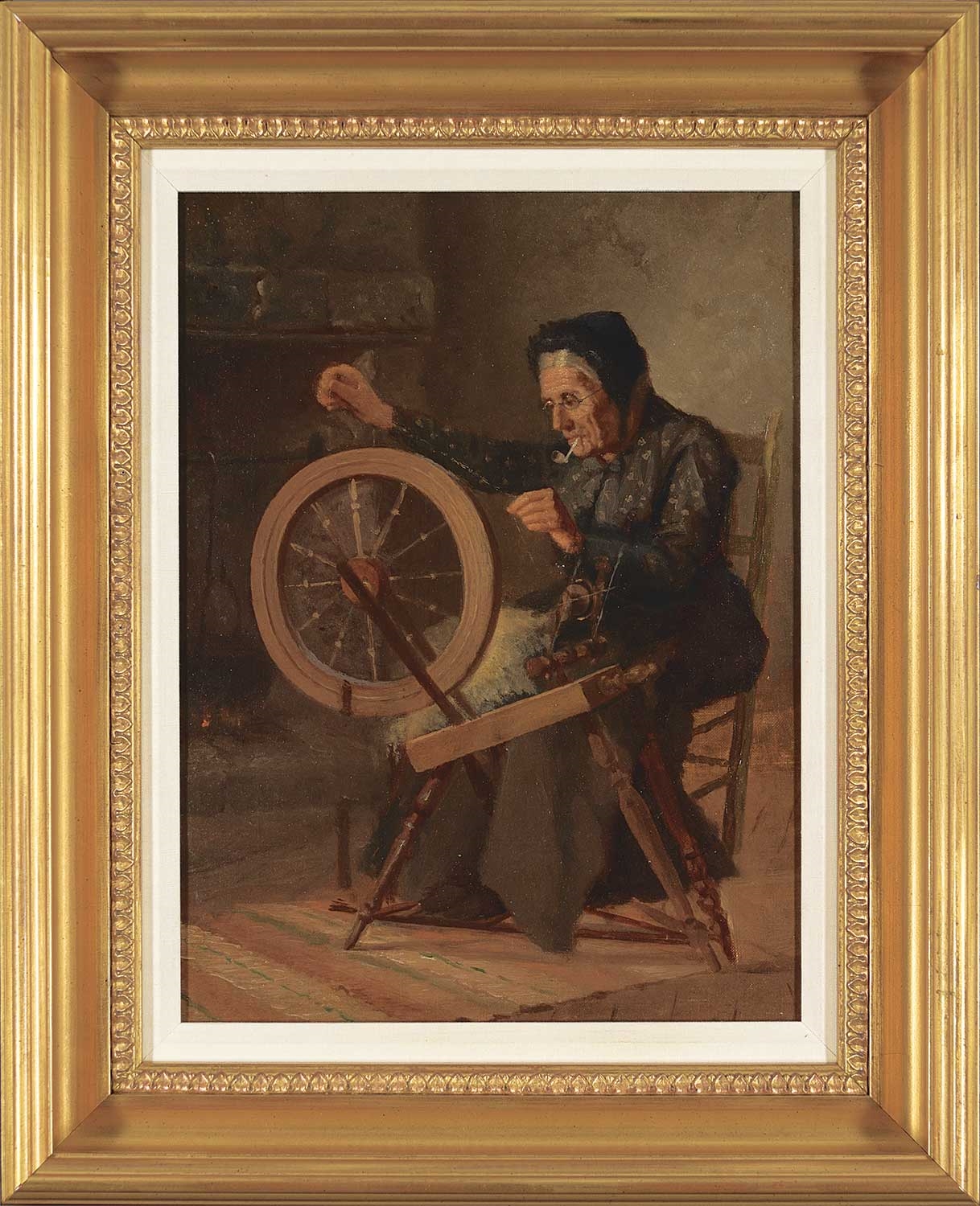 William Raphael | Old Lady Spinning | MutualArt