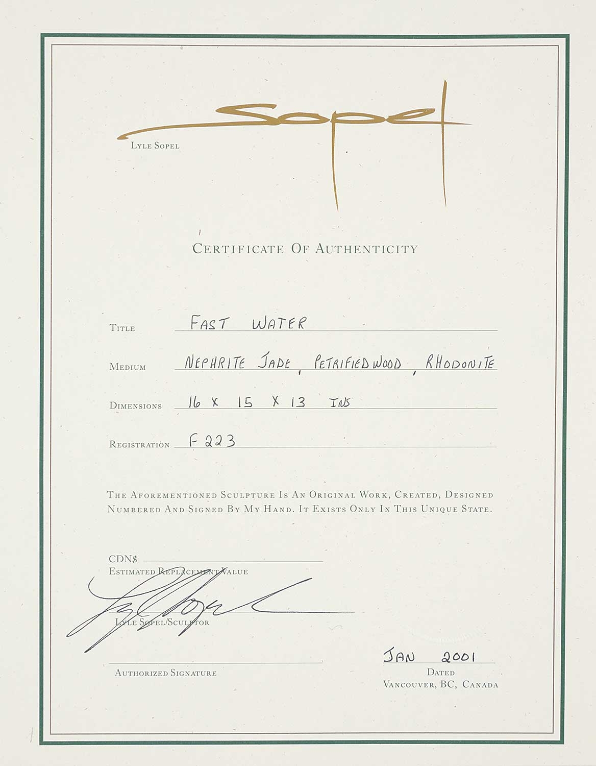 Lyle Sopel | Fast Water - Fishing Bear | MutualArt