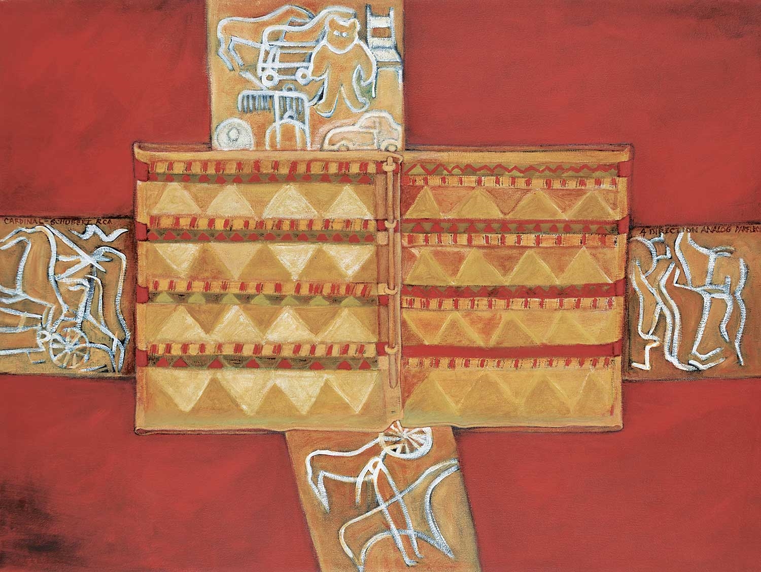 Joane Cardinal-Schubert | 4 Direction Analog Parfleche | MutualArt