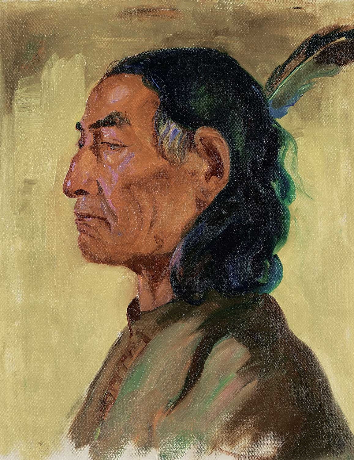Nicholas de Grandmaison | Untitled - Portrait of a Man with Feather ...
