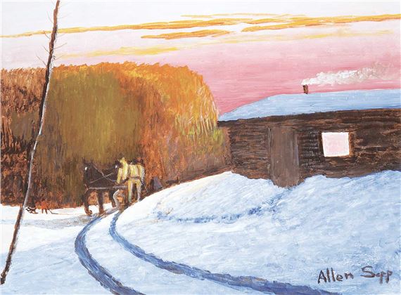 Allen Sapp | People are Coming to Visit, Night is Coming | MutualArt