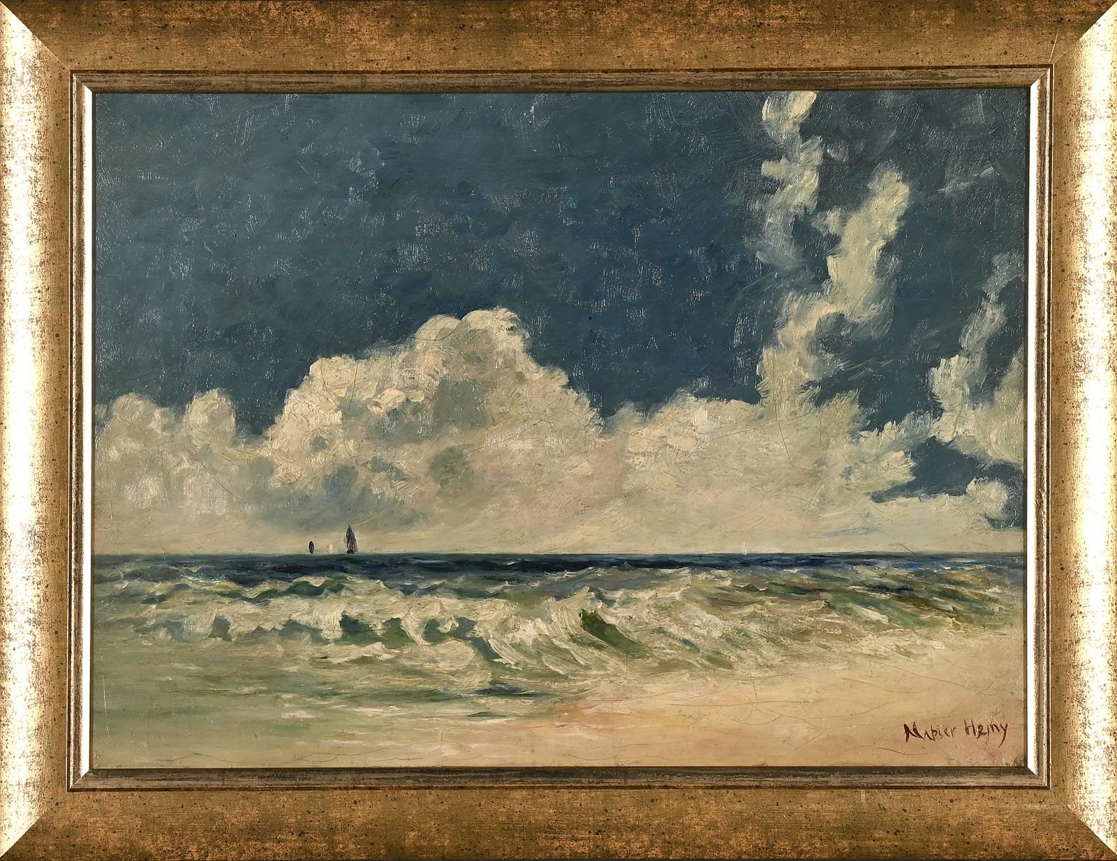 Charles Napier Hemy | SHIPS ON THE HORIZON BENEATH AN EXPANSIVE SKY ...