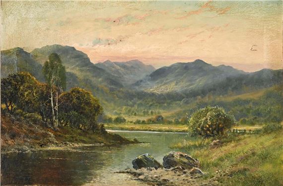 Benjamin Williams Leader | Two Works: Beach Scene, and River with ...